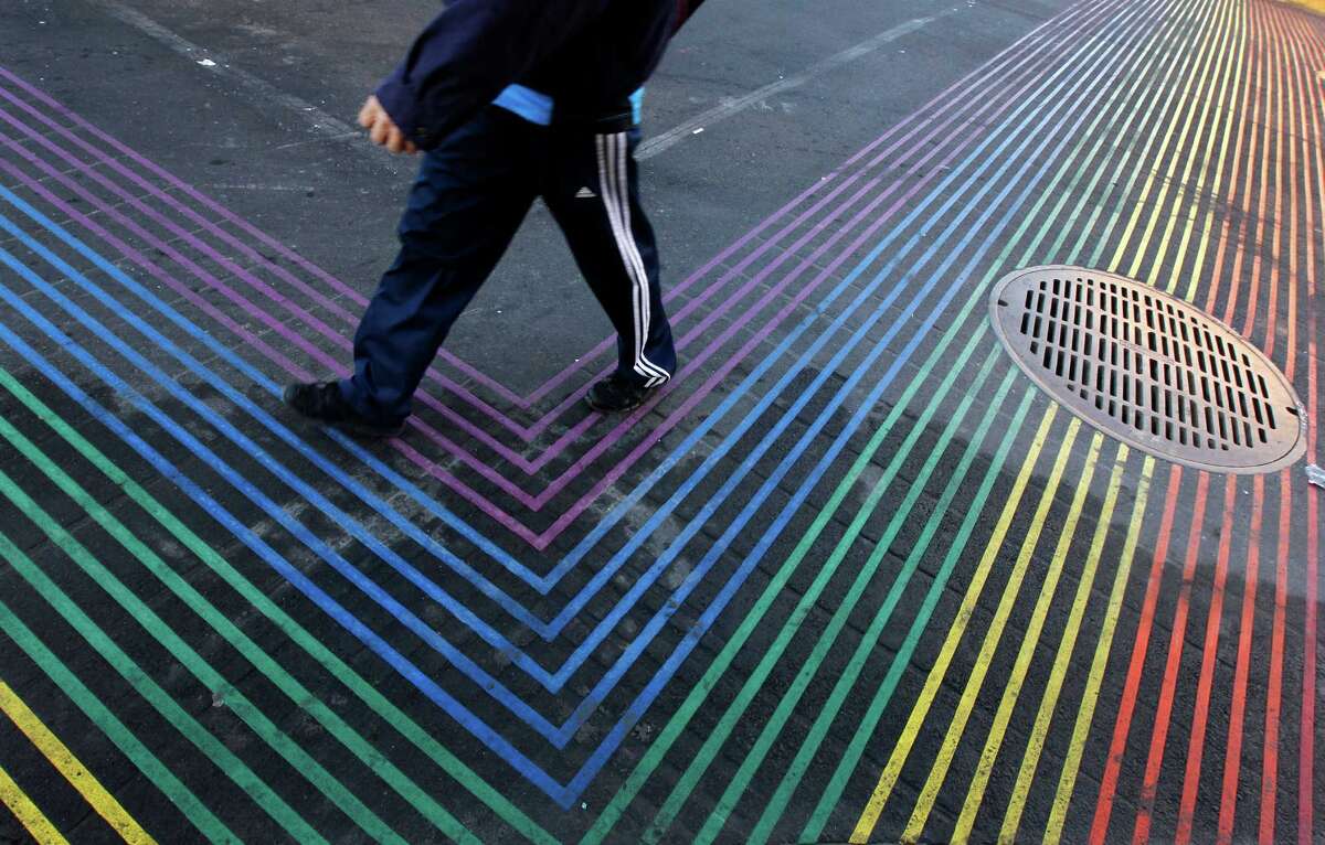 Colorful Midtown crosswalk a study in art and motion