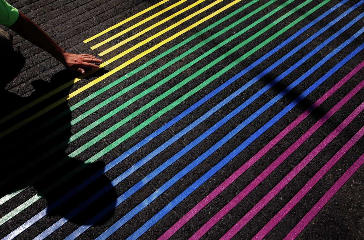 Colorful Midtown crosswalk a study in art and motion
