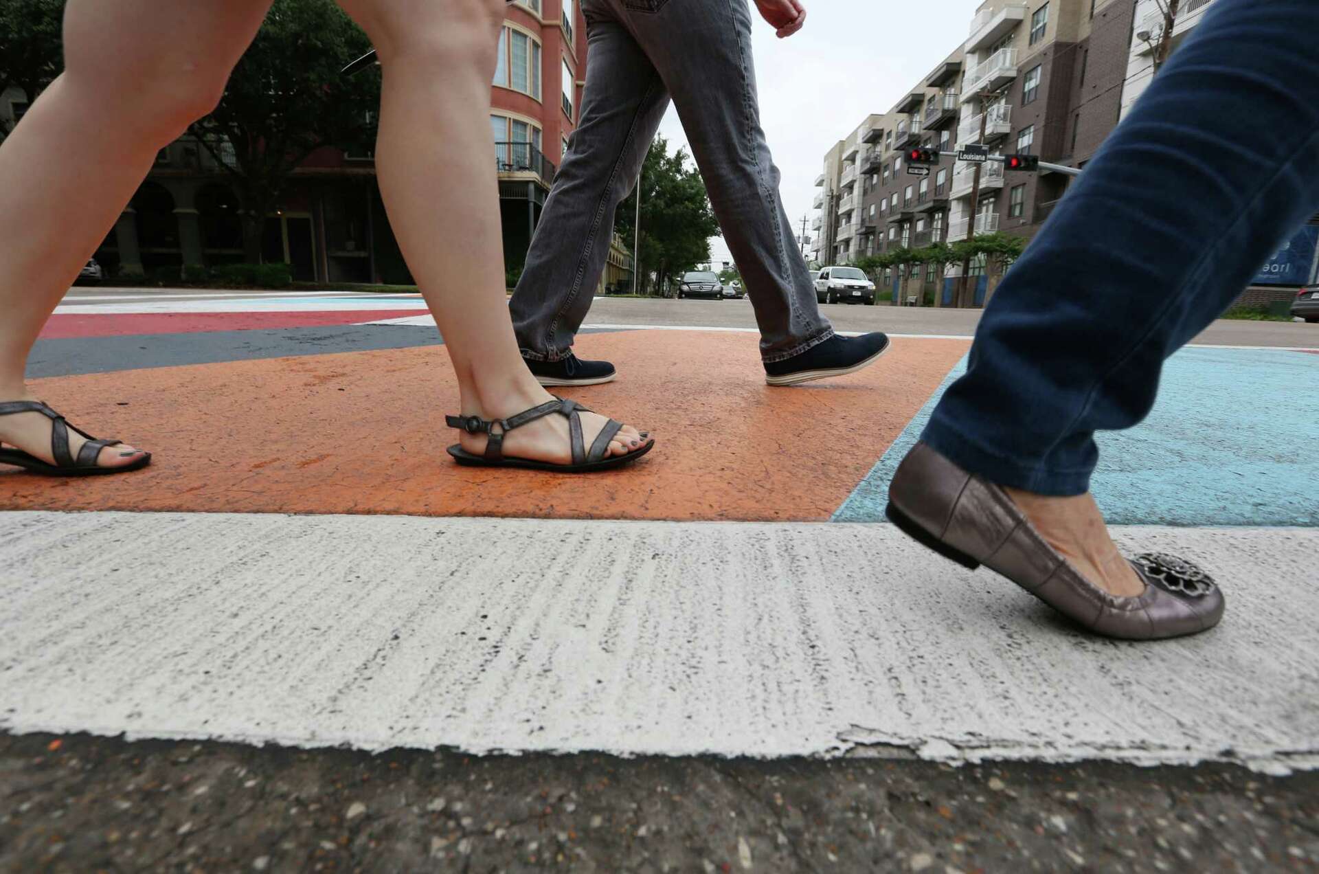 Colorful Midtown crosswalk a study in art and motion