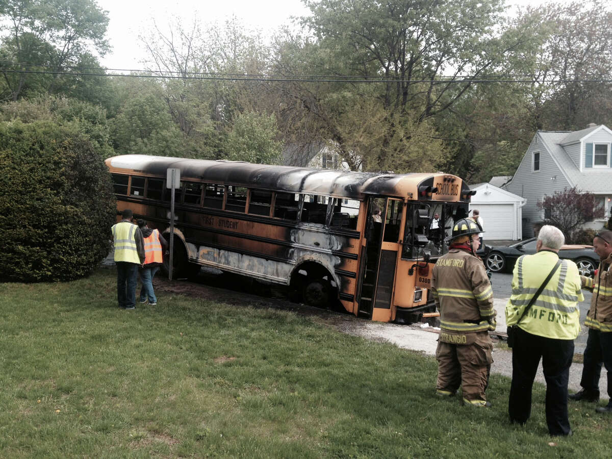Fire destroys Stamford school bus
