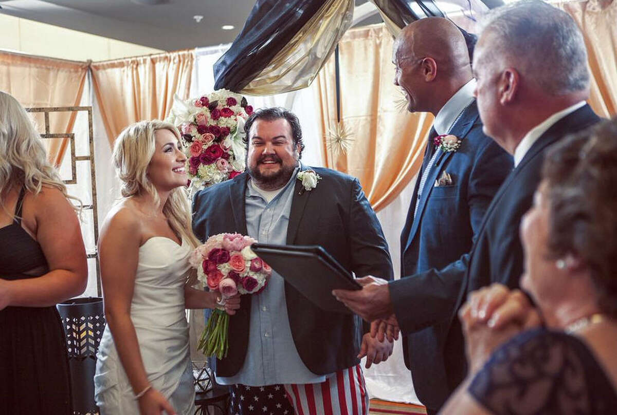 Dwayne 'The Rock' Johnson officiates wedding of Houston comedian Nick ...