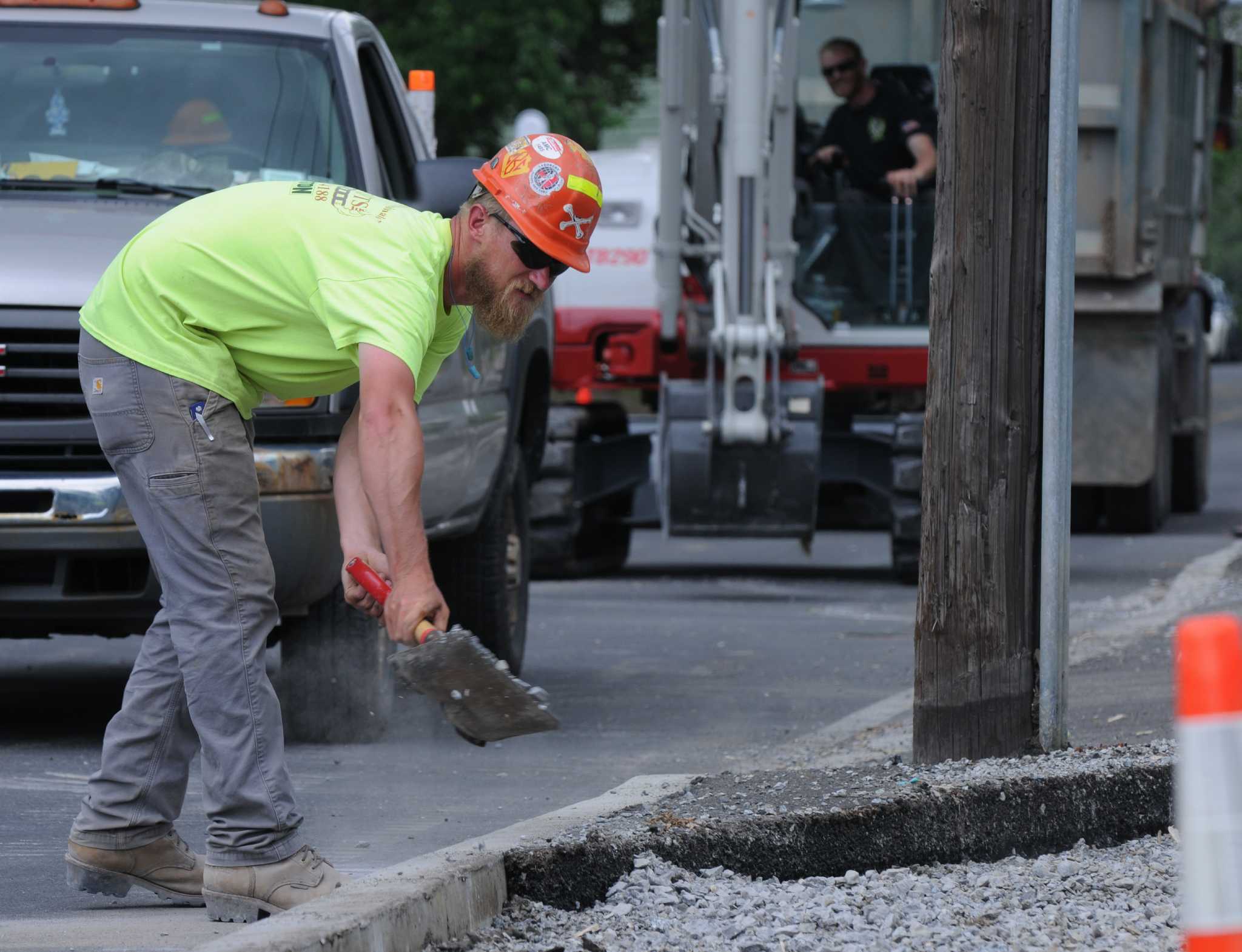 Colonie's porous sidewalk project ends up all wet