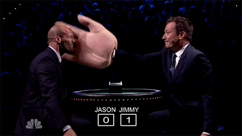 Jimmy Fallon Slaps Jason Statham Off His Chair