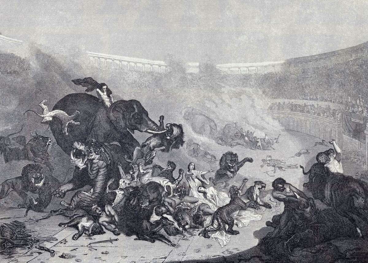 Lion elevator restored at Rome's Colosseum