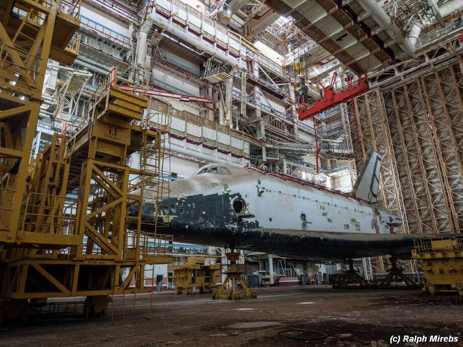 Abandoned Soviet space shuttle prototype hangar Baikonur Cosmodrome in ...