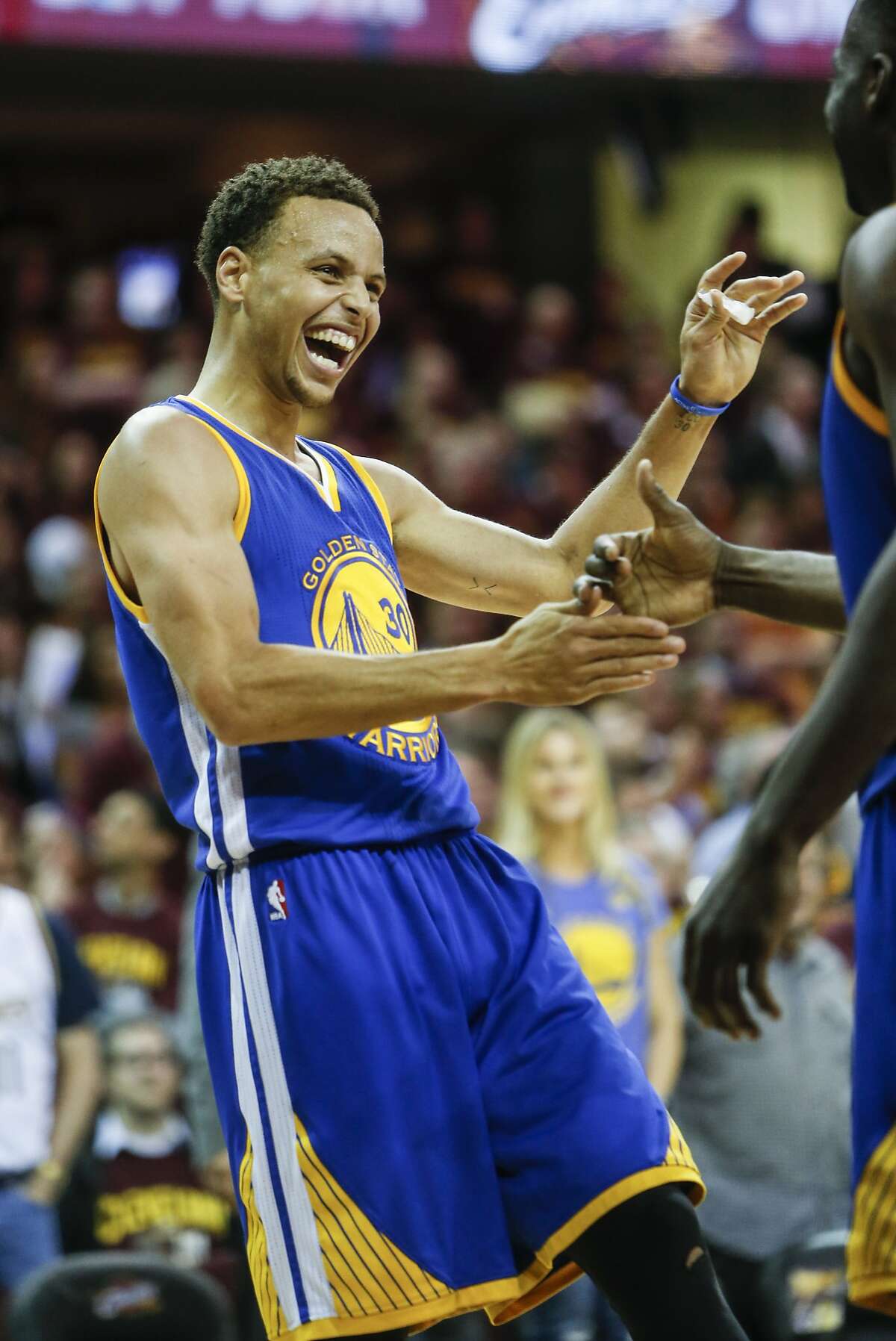 Sleepy Riley Curry the highlight of the Warriors' trophy presentation