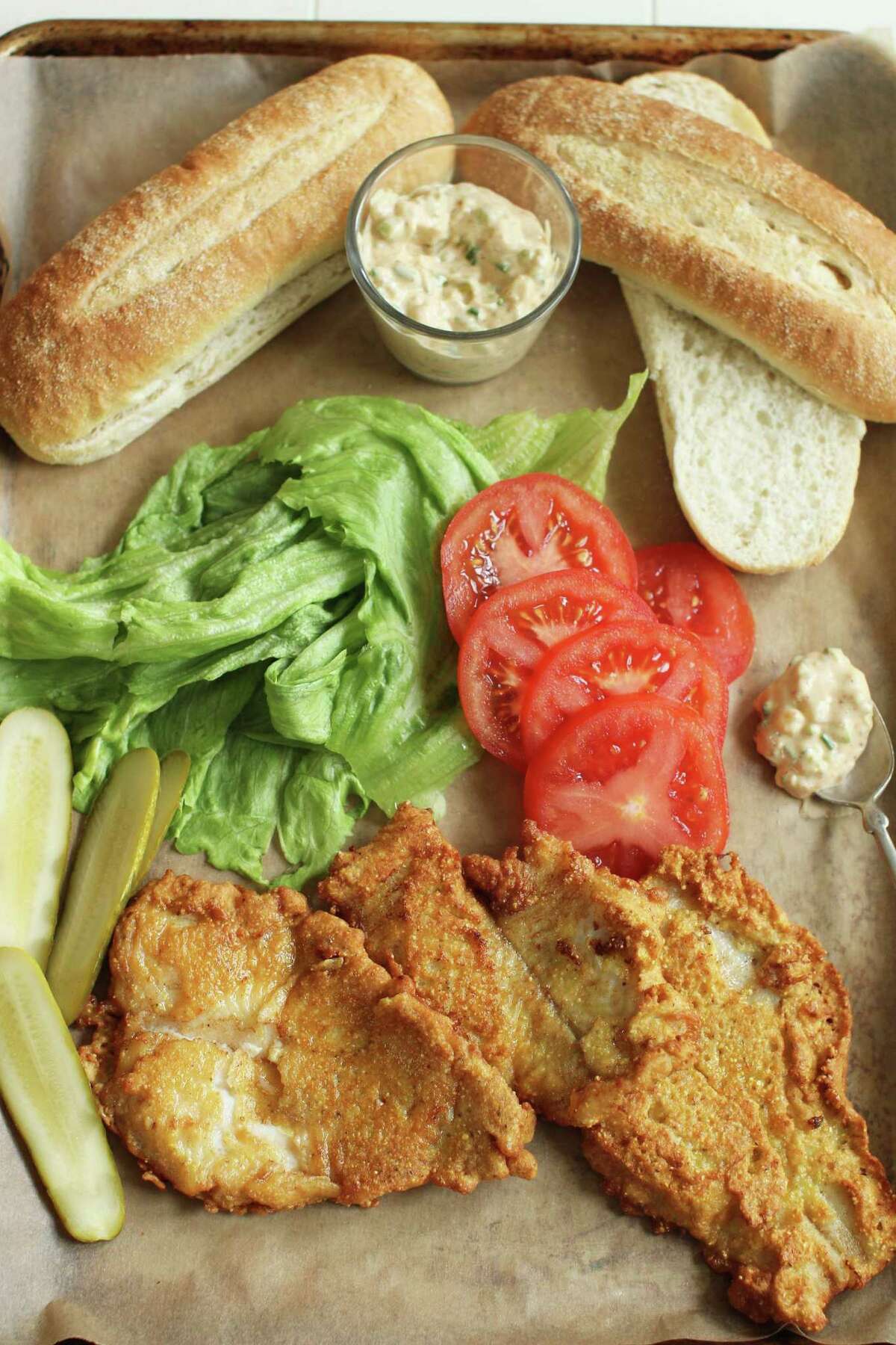 Fried fish po'boy is rich in flavor