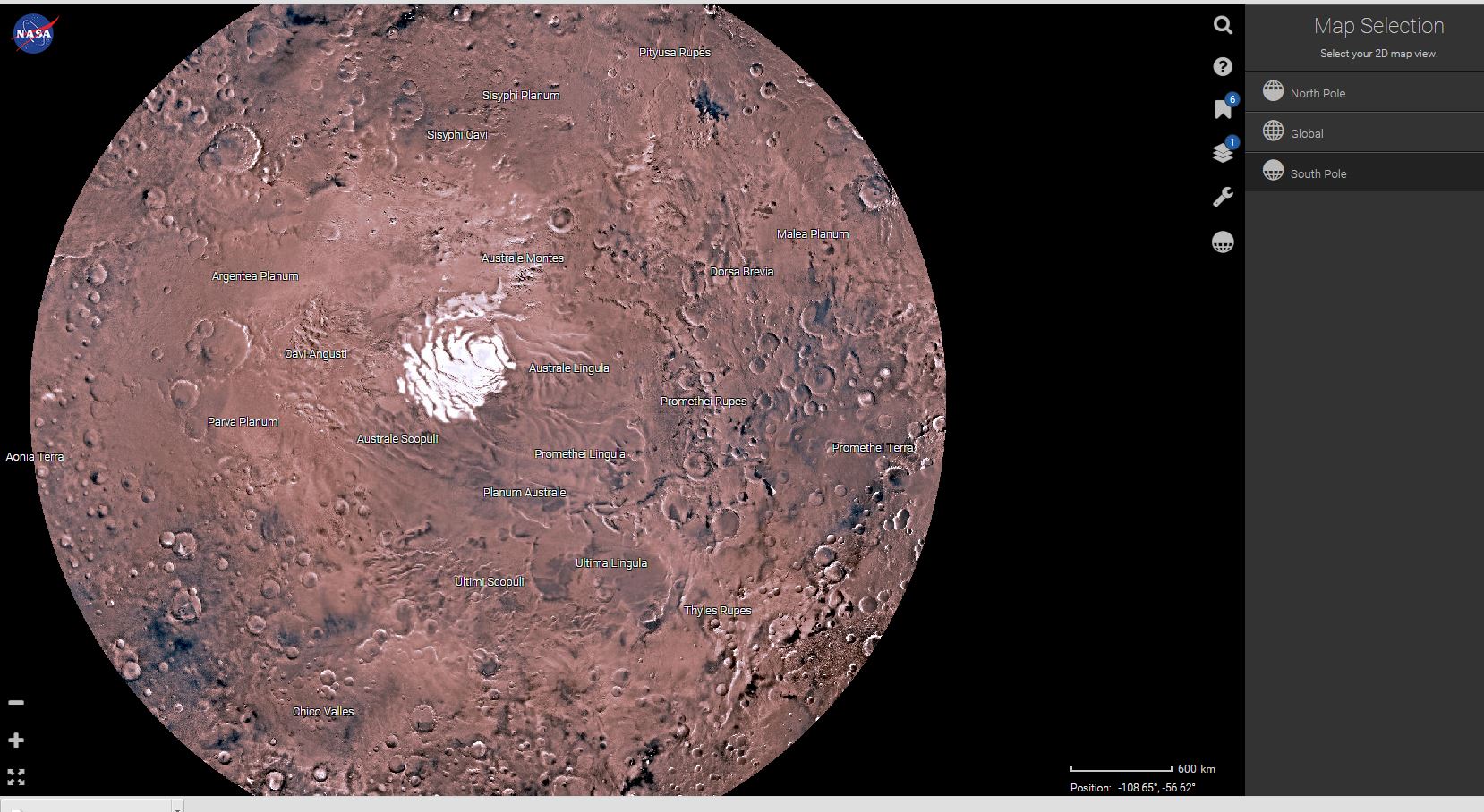 NASA's new Mars Trek interactive map allows red planet exploration at home