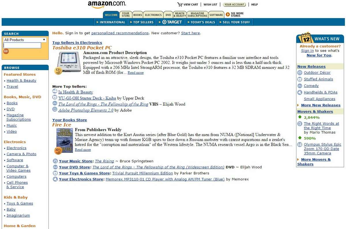 Amazon.com homepages