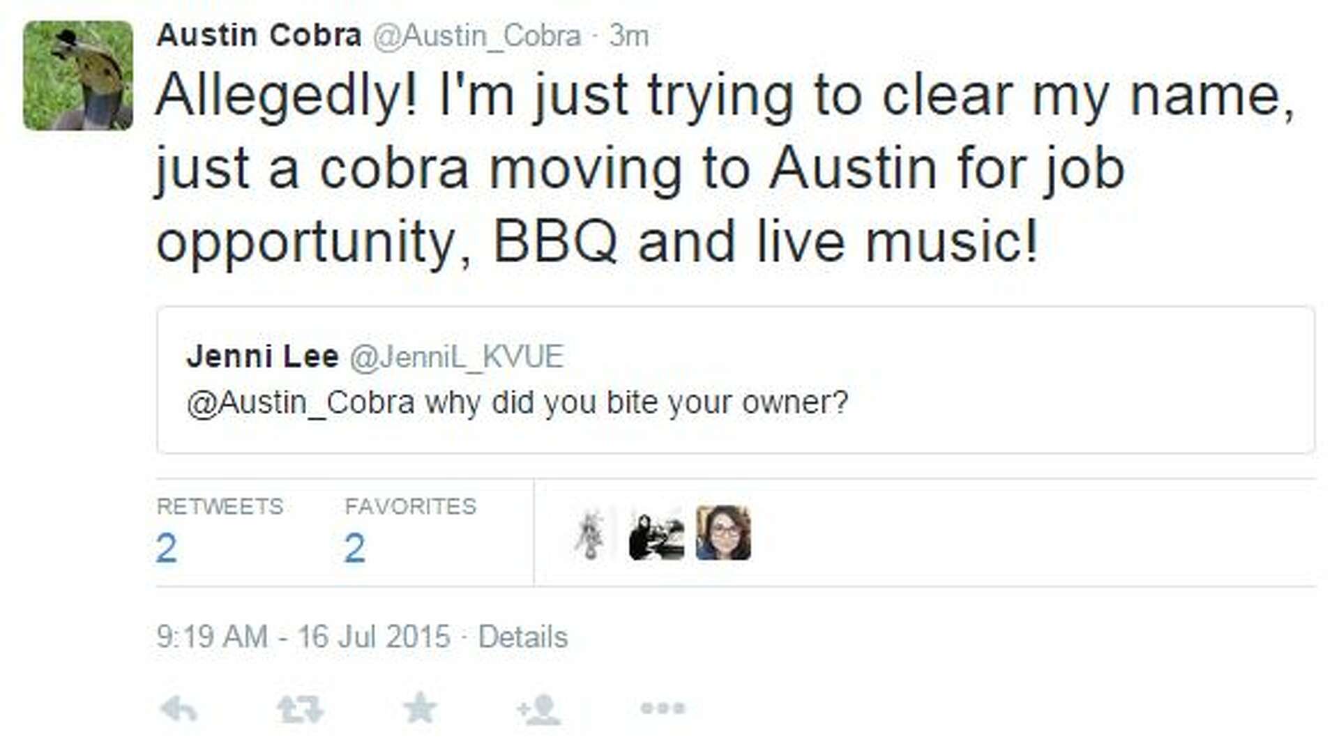 Cobra believed to have bitten, killed man found dead