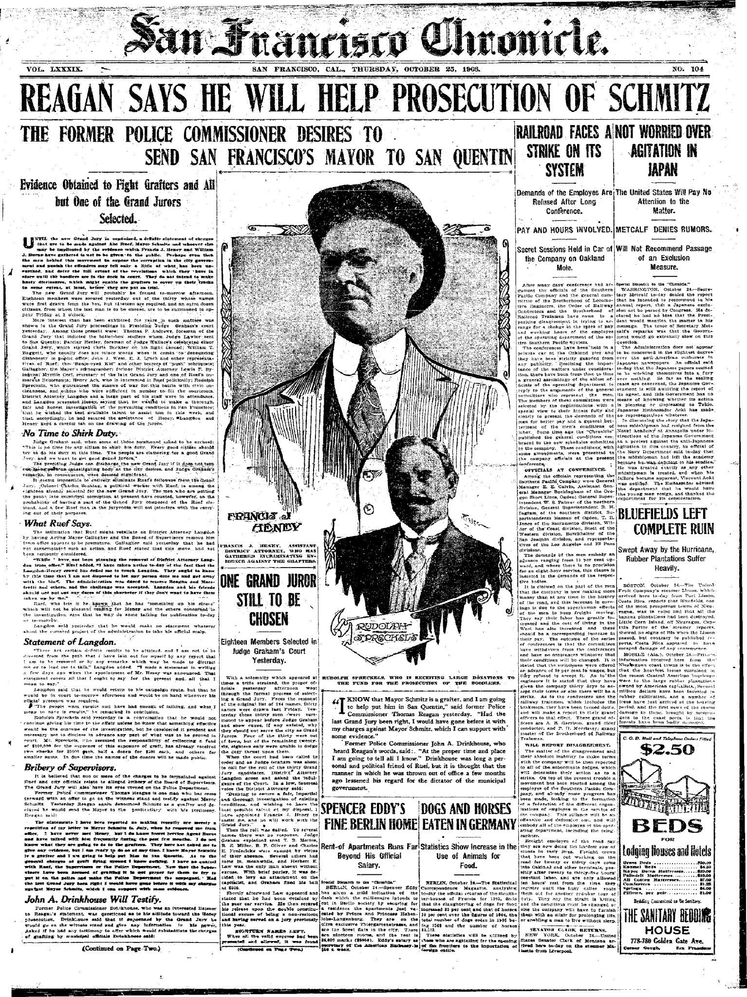 Boss Abe Ruef and S.F. political machine brought down