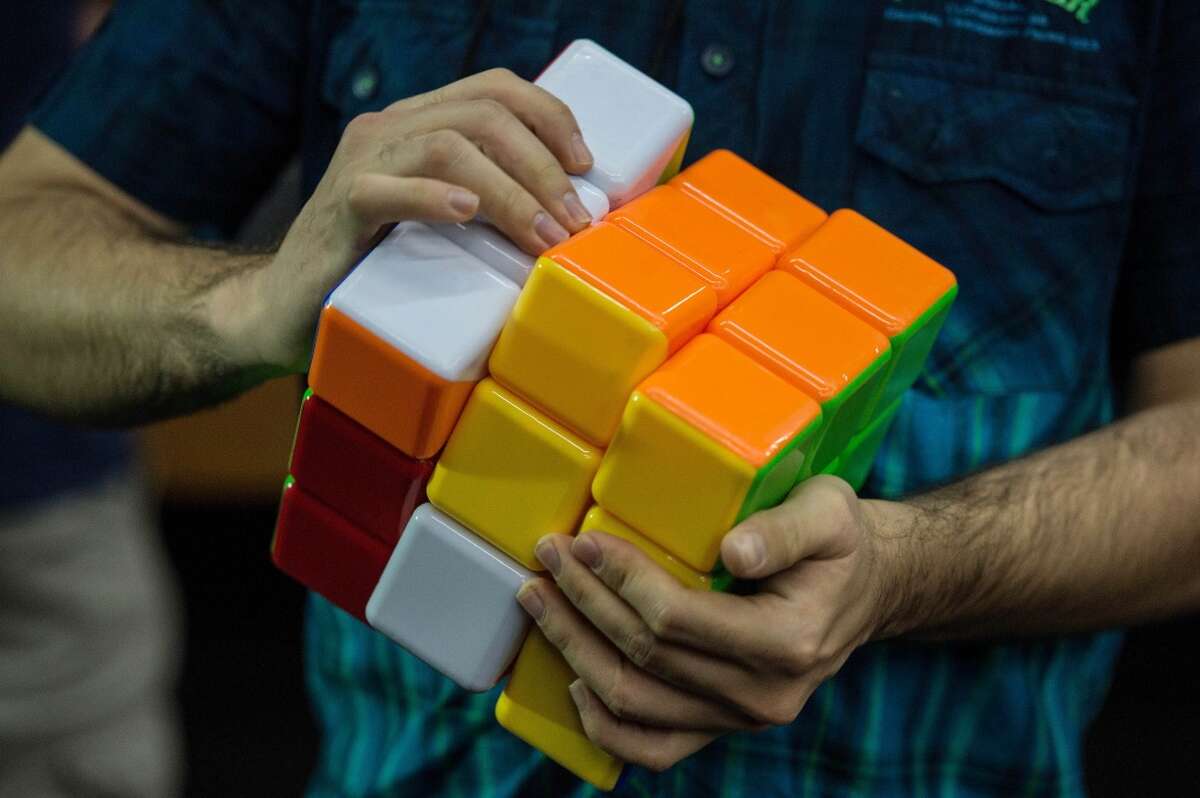 Rubik's Cube collector shows his treasures at Norwalk Public Library
