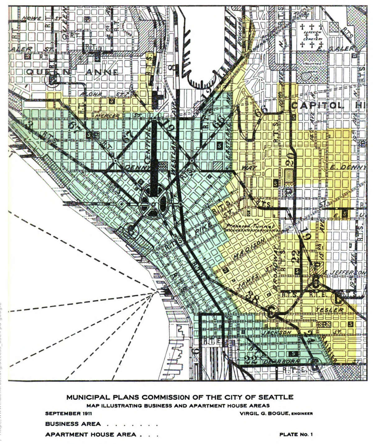 What would Seattle be like today if the 'Bogue' plan passed in 1912?