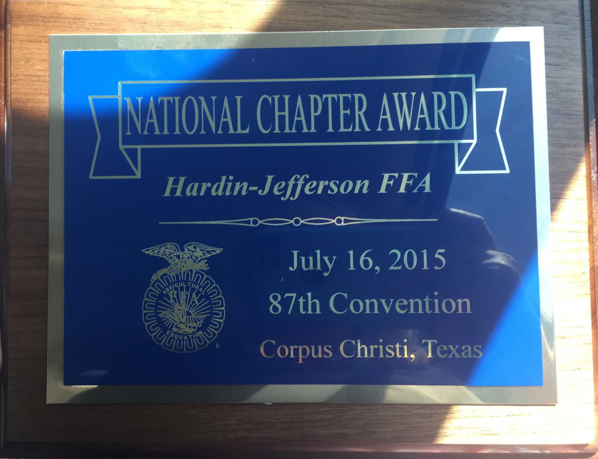 Hardin-Jefferson FFA wins Gold Emblem