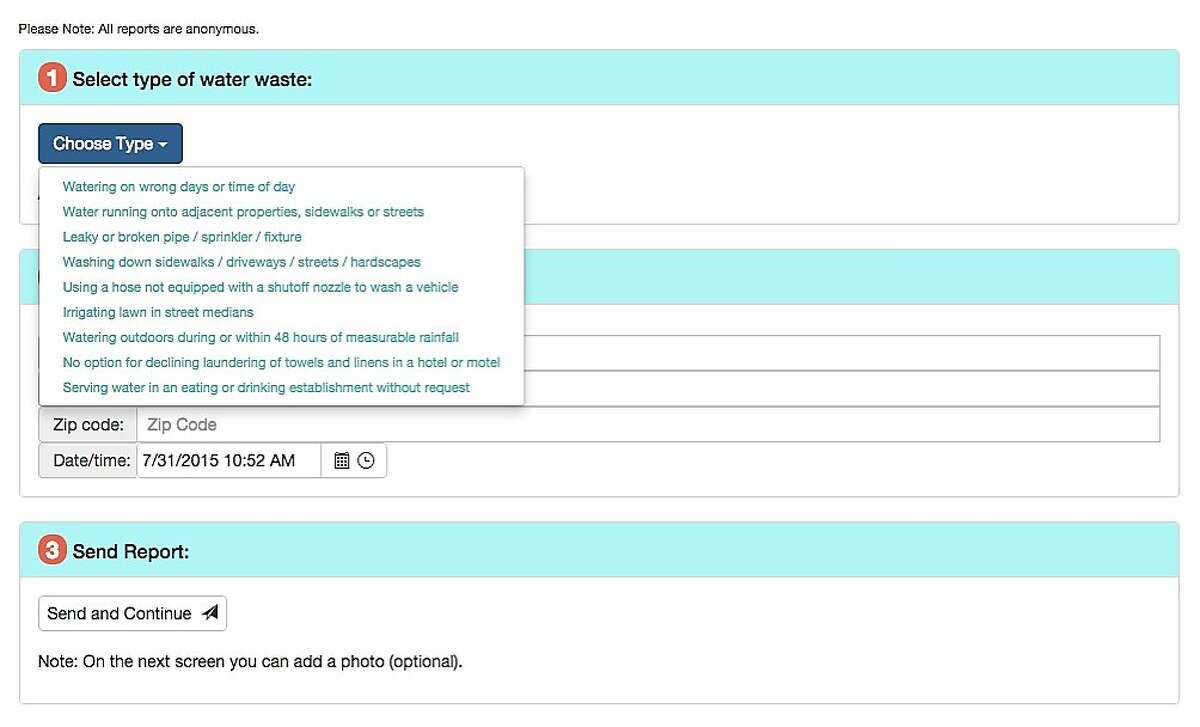 How to report water waste with a smartphone