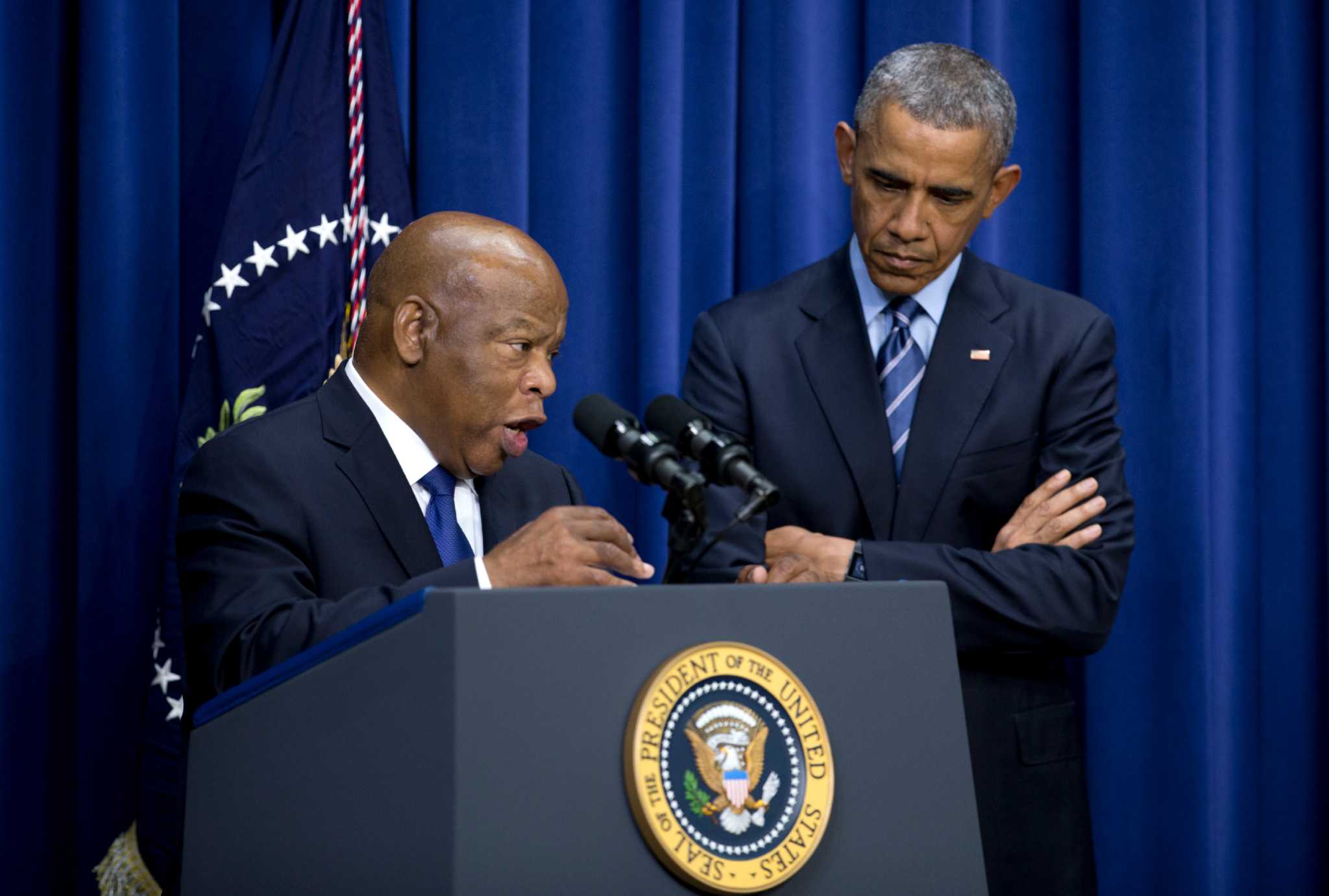 Right to vote imperiled 50 years after landmark law, Obama says