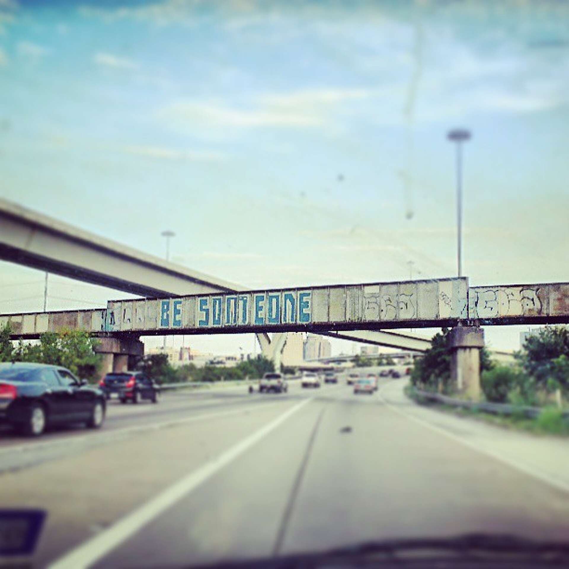 Houston's favorite 'Be Someone' graffiti altered