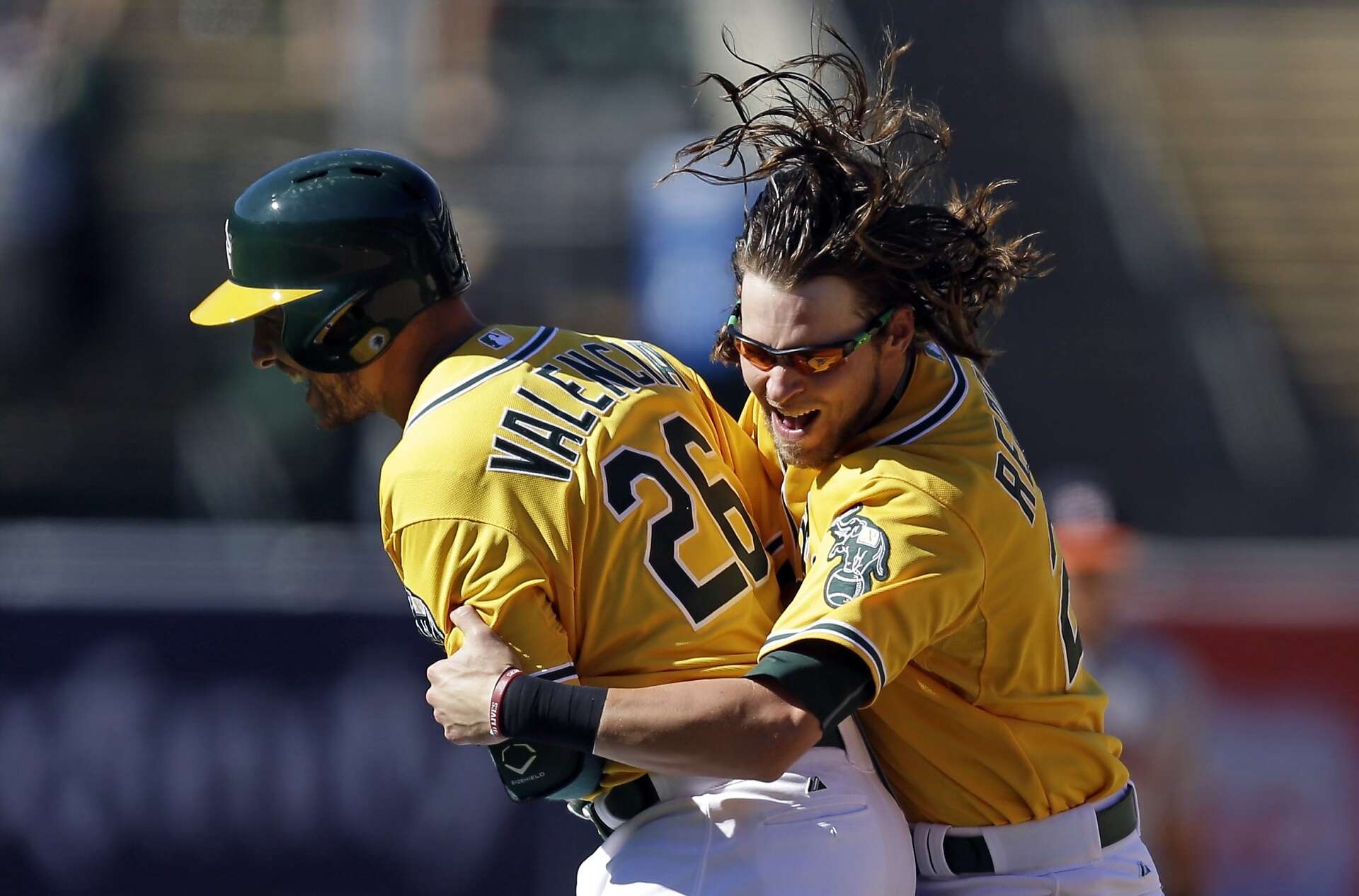 A’s blow lead, then Valencia’s hit caps comeback against Astros