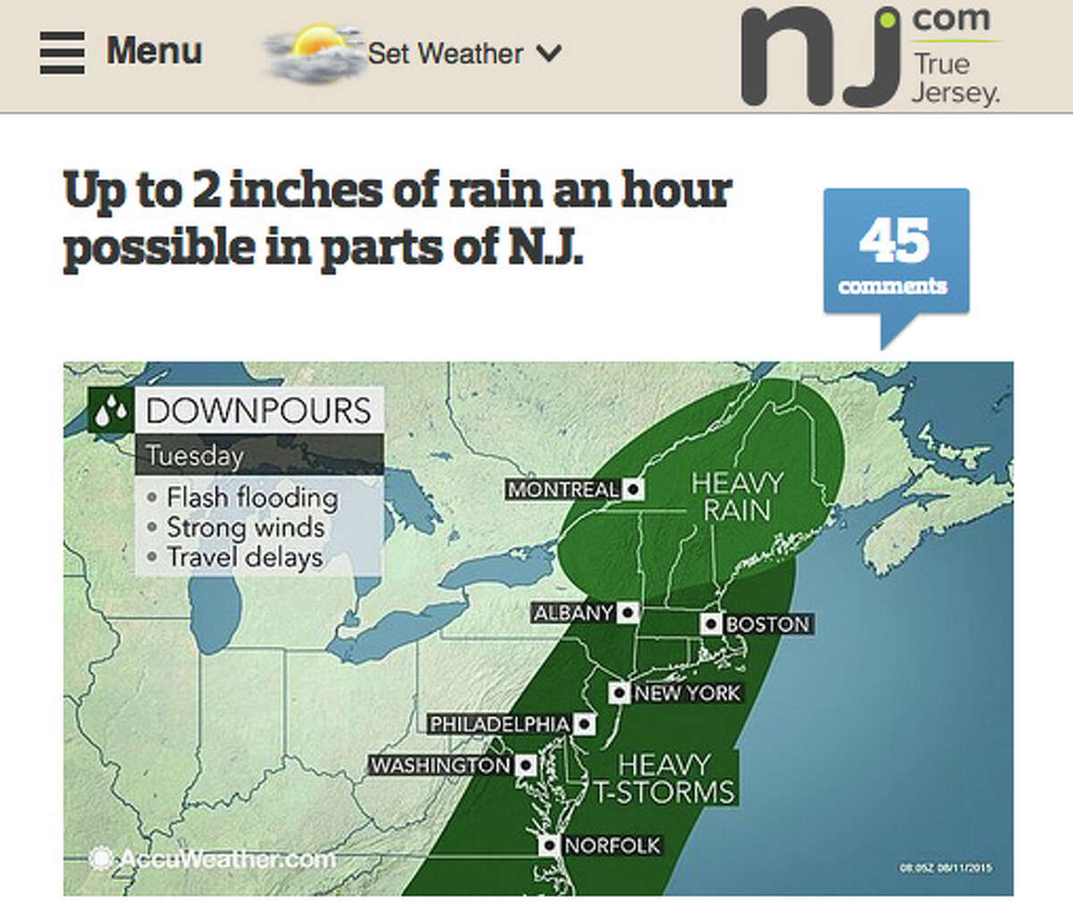 Phallic storm front drenches East Coast, causing many giggles