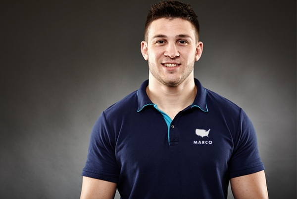 Marco Rubio throws a football into a kid's face during Iowa campaign stop