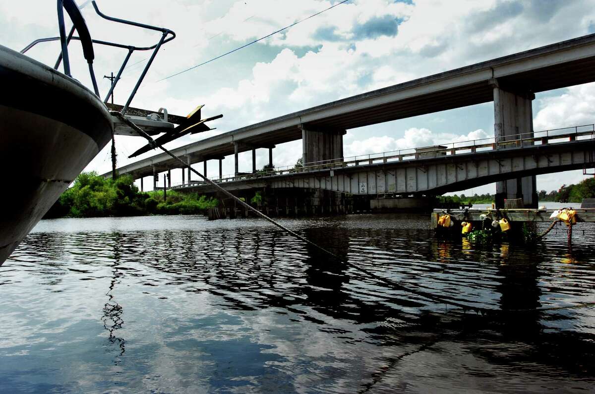 Cow Bayou bridge swings open