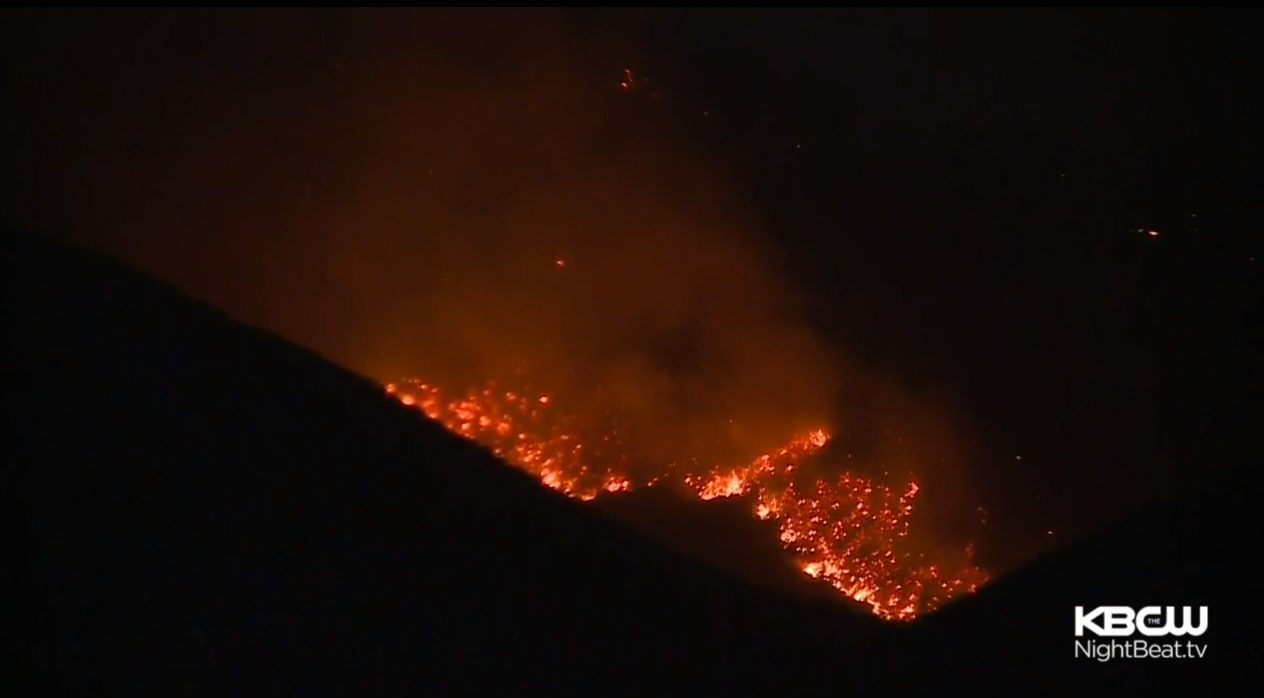 Tesla Fire near Livermore 45 percent contained