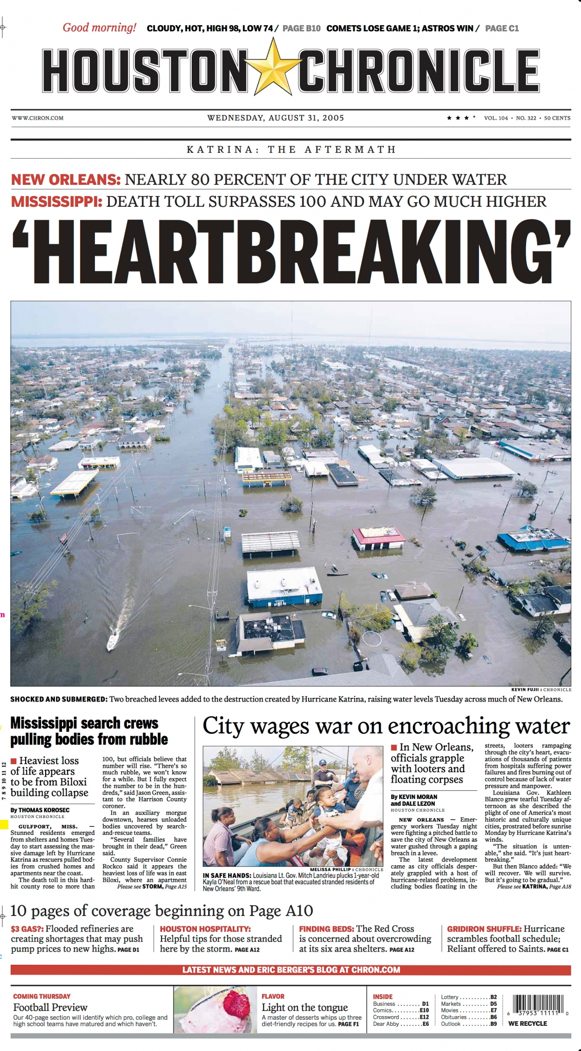 Katrina 10 years later: See Chronicle front pages from the storm