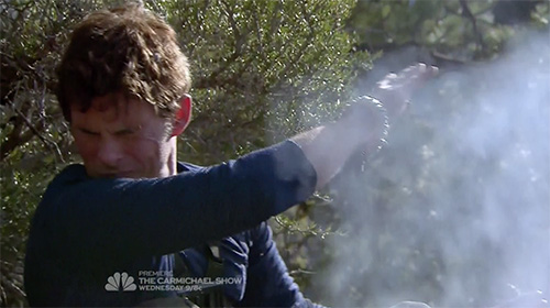 Exploding Lizard Catches James Marsden by Surprise