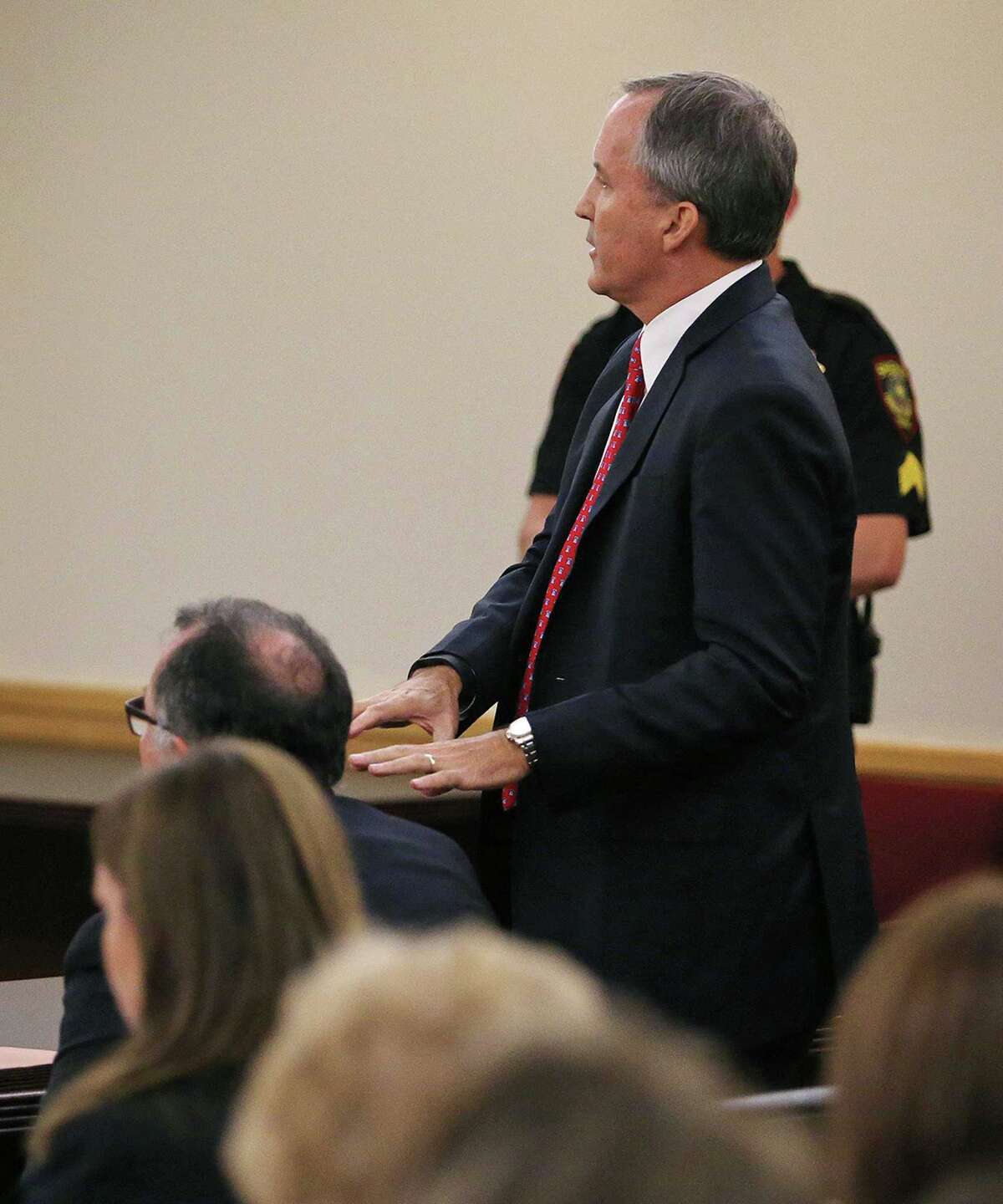 Texas AG pleads not guilty at arraignment