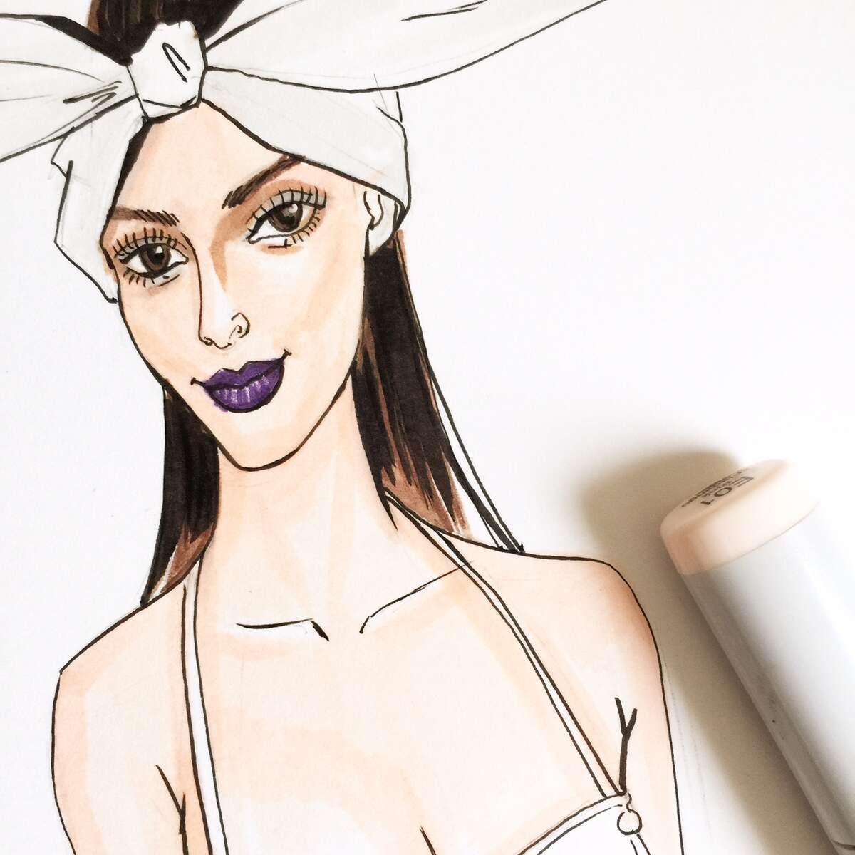 Houston illustrator sketches at NY Fashion Week