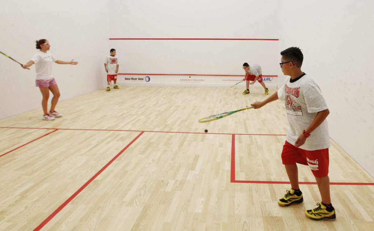 Houston students enjoying first U.S. public school squash courts