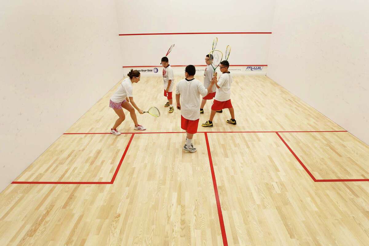 Houston students enjoying first U.S. public school squash courts