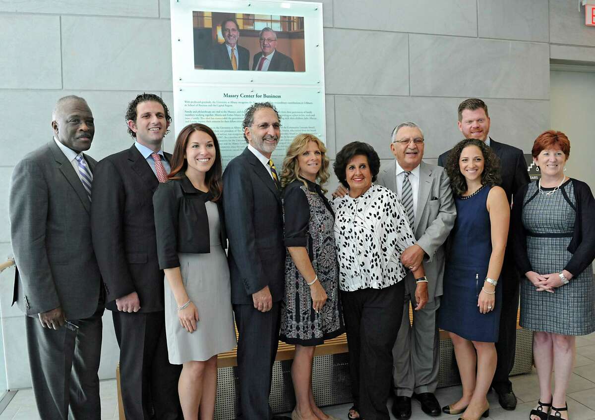 Photos: UAlbany names business building for Massry family