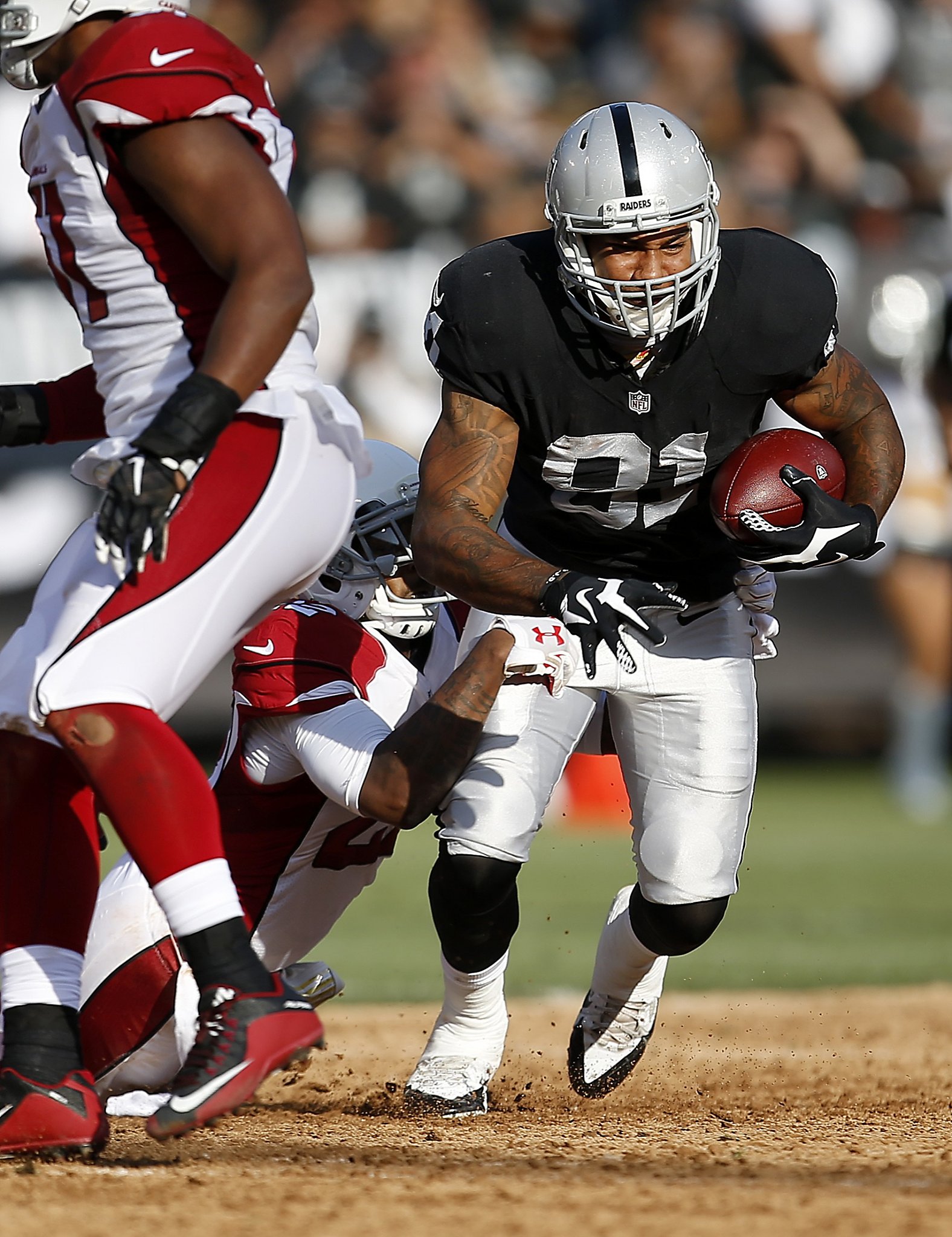 Raiders’ tight ends may see more action against Ravens