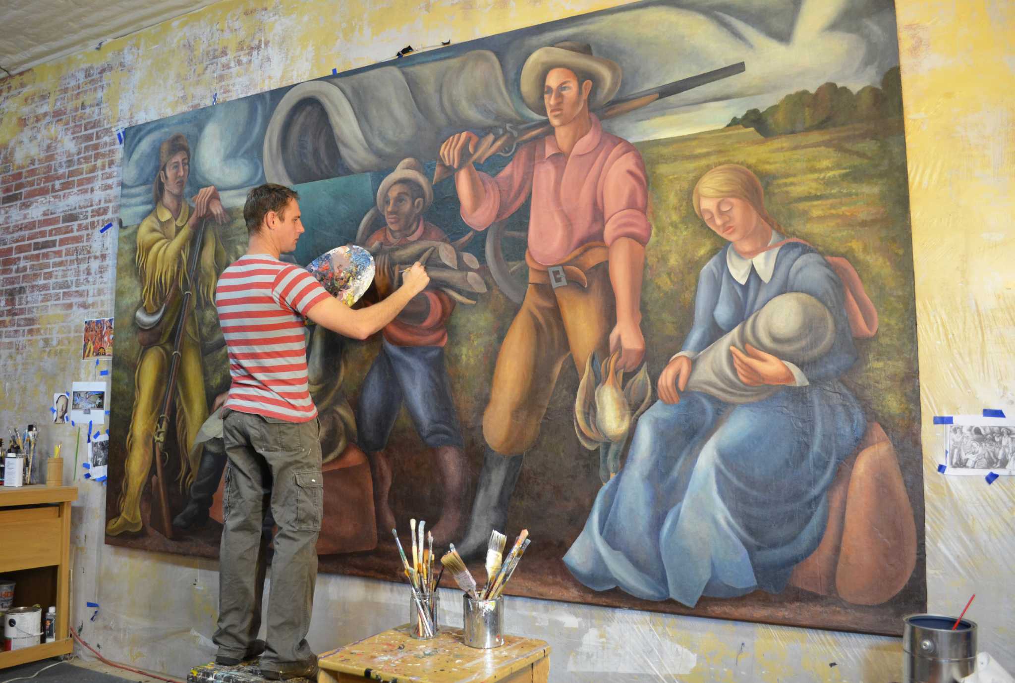Restored New Deal-era mural in Alvin called 'a true Texas treasure'