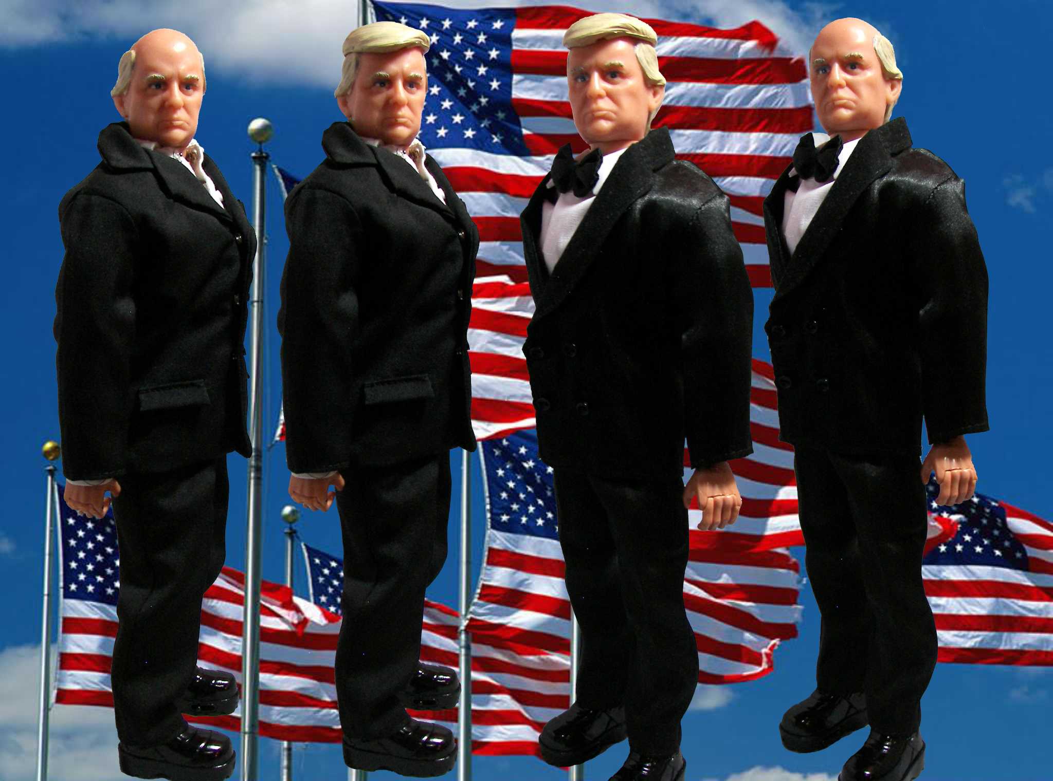 Trump action figure, with toupee and all