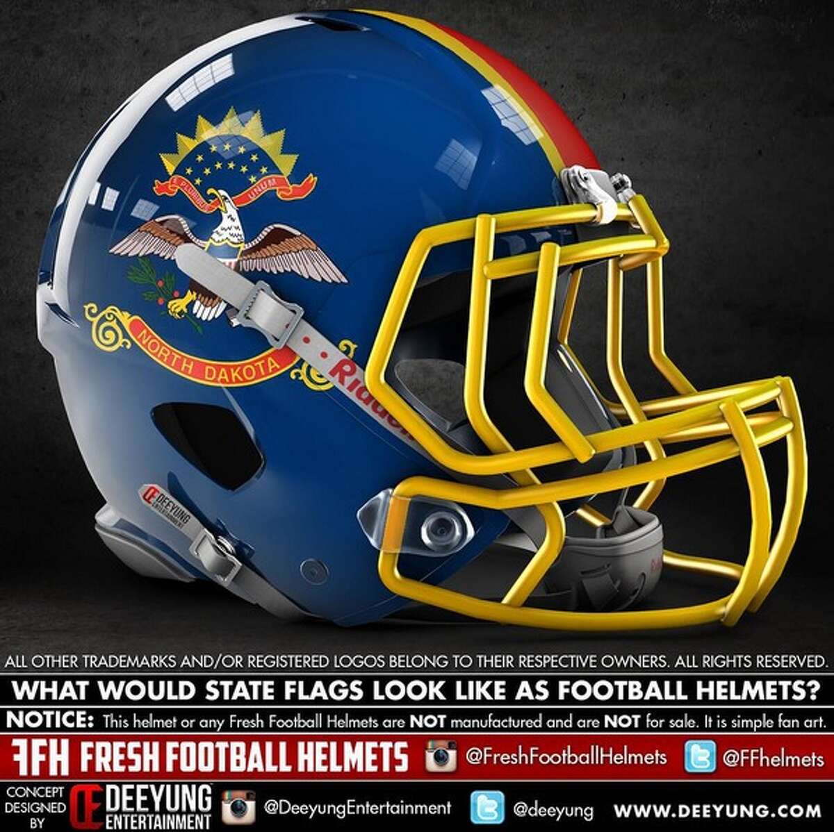 Football helmets redesigned to look like state flags