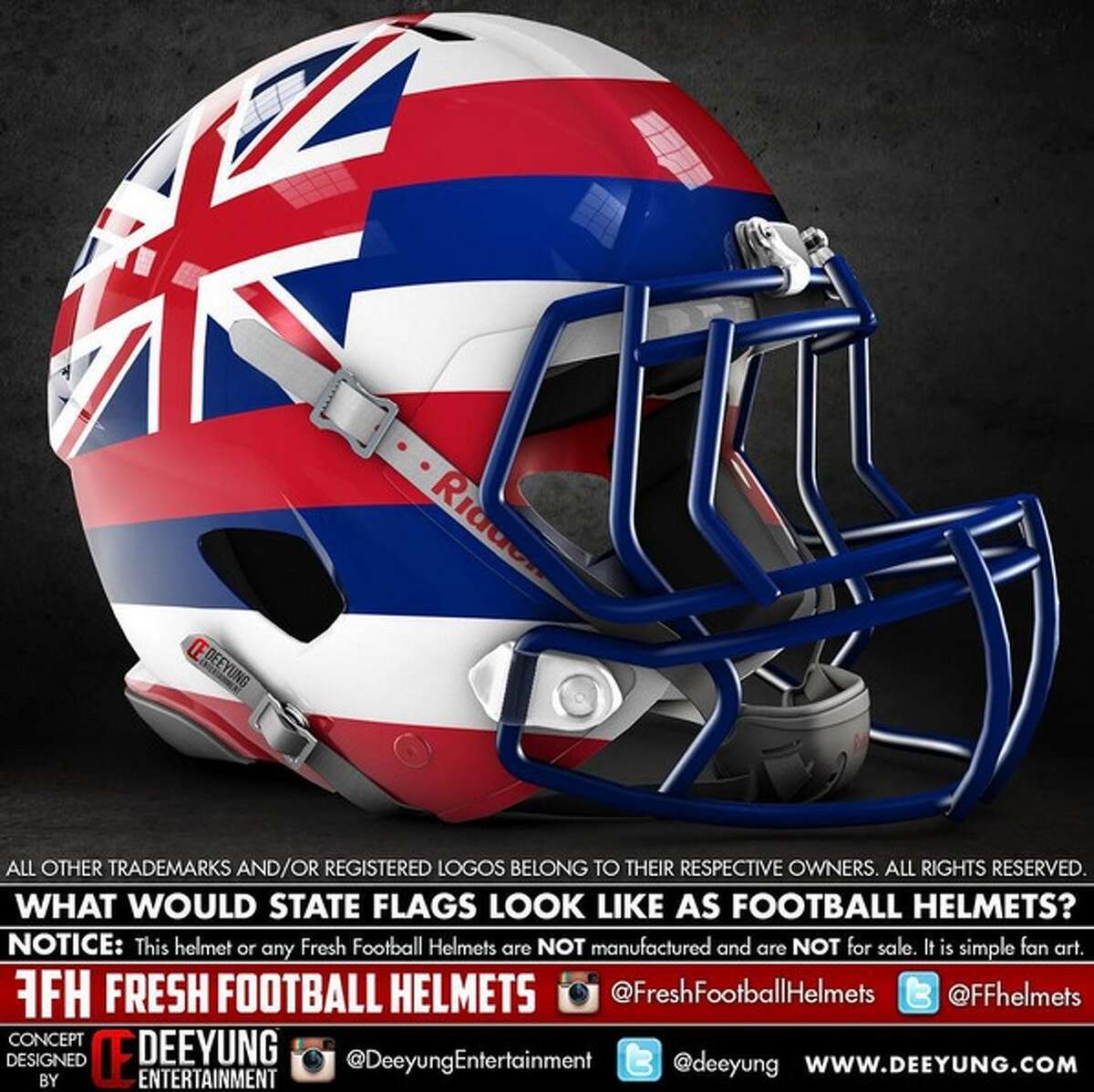 Football helmets redesigned to look like state flags