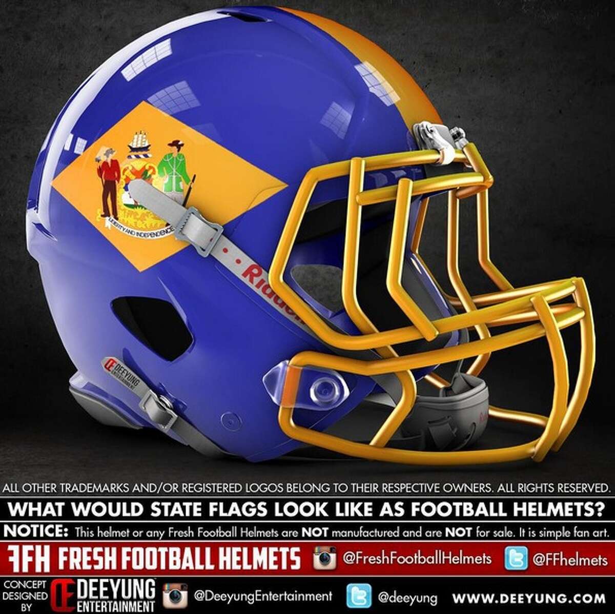 Football helmets redesigned to look like state flags