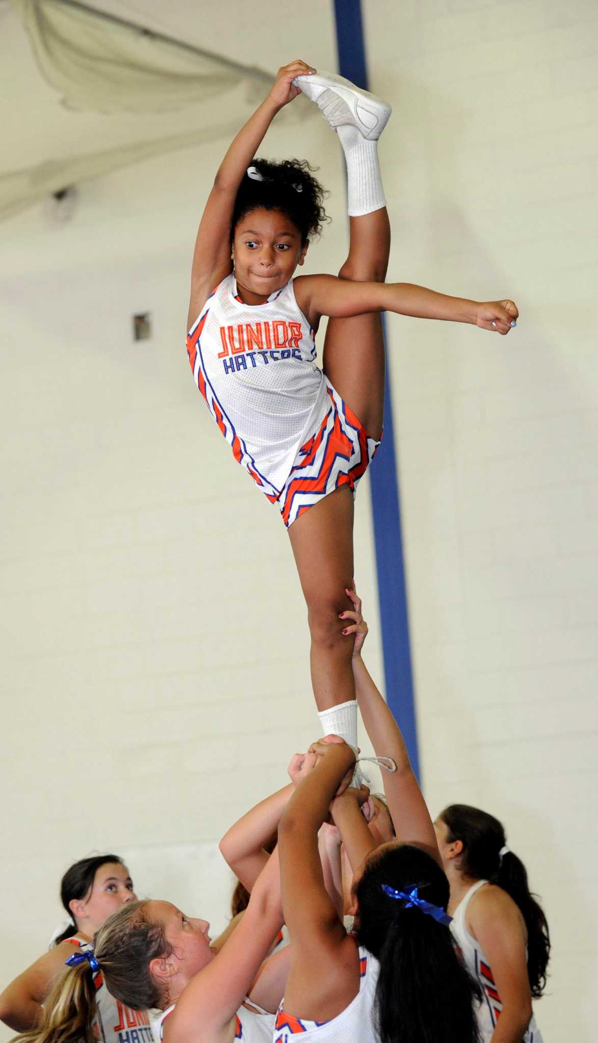 Middle School Cheerleader Practice