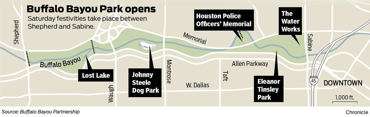 Lighting and leaves at Buffalo Bayou Park