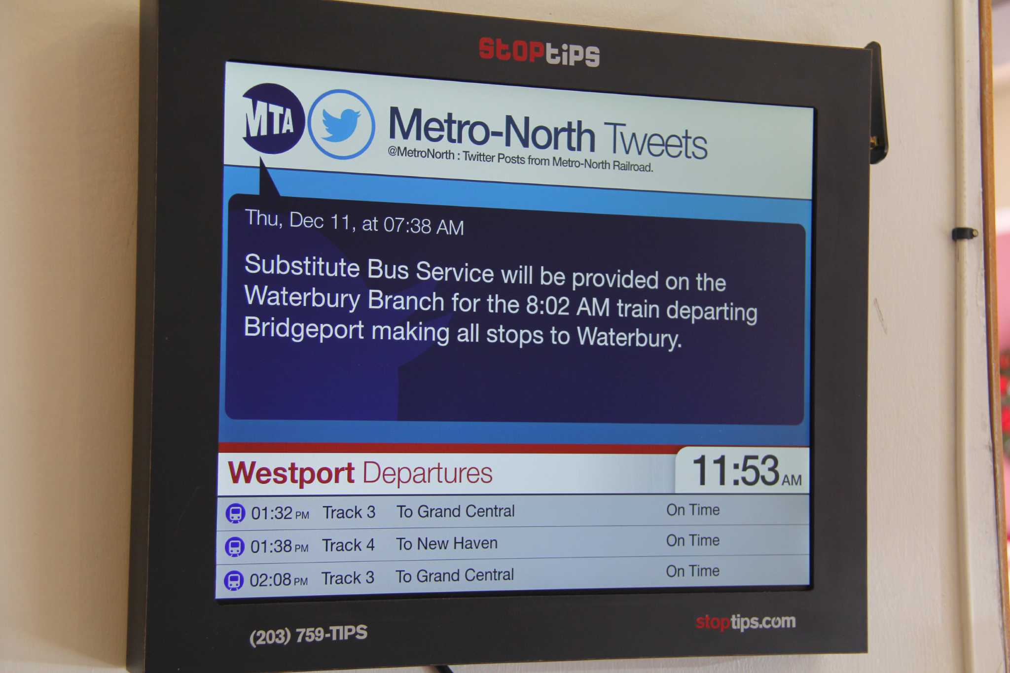 Screens at local stations offer train times and more