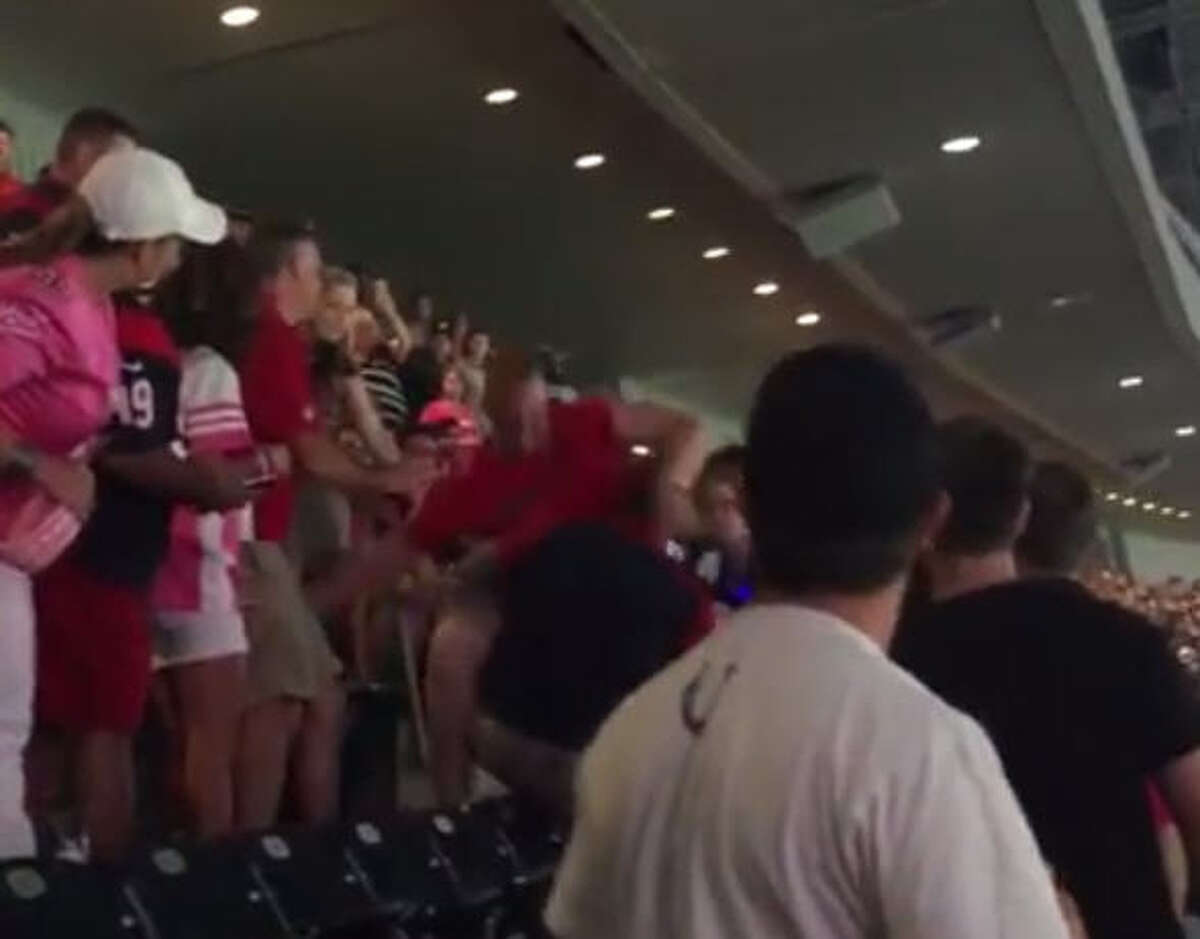 Houston Texans fan fight at NRG Stadium caught on camera during Colts game