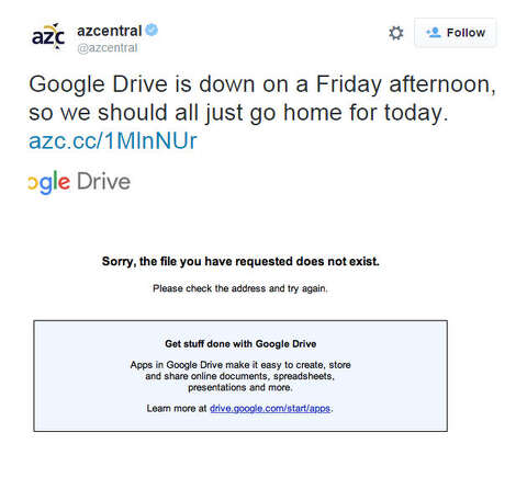 Google Drive crashes, users rage through memes