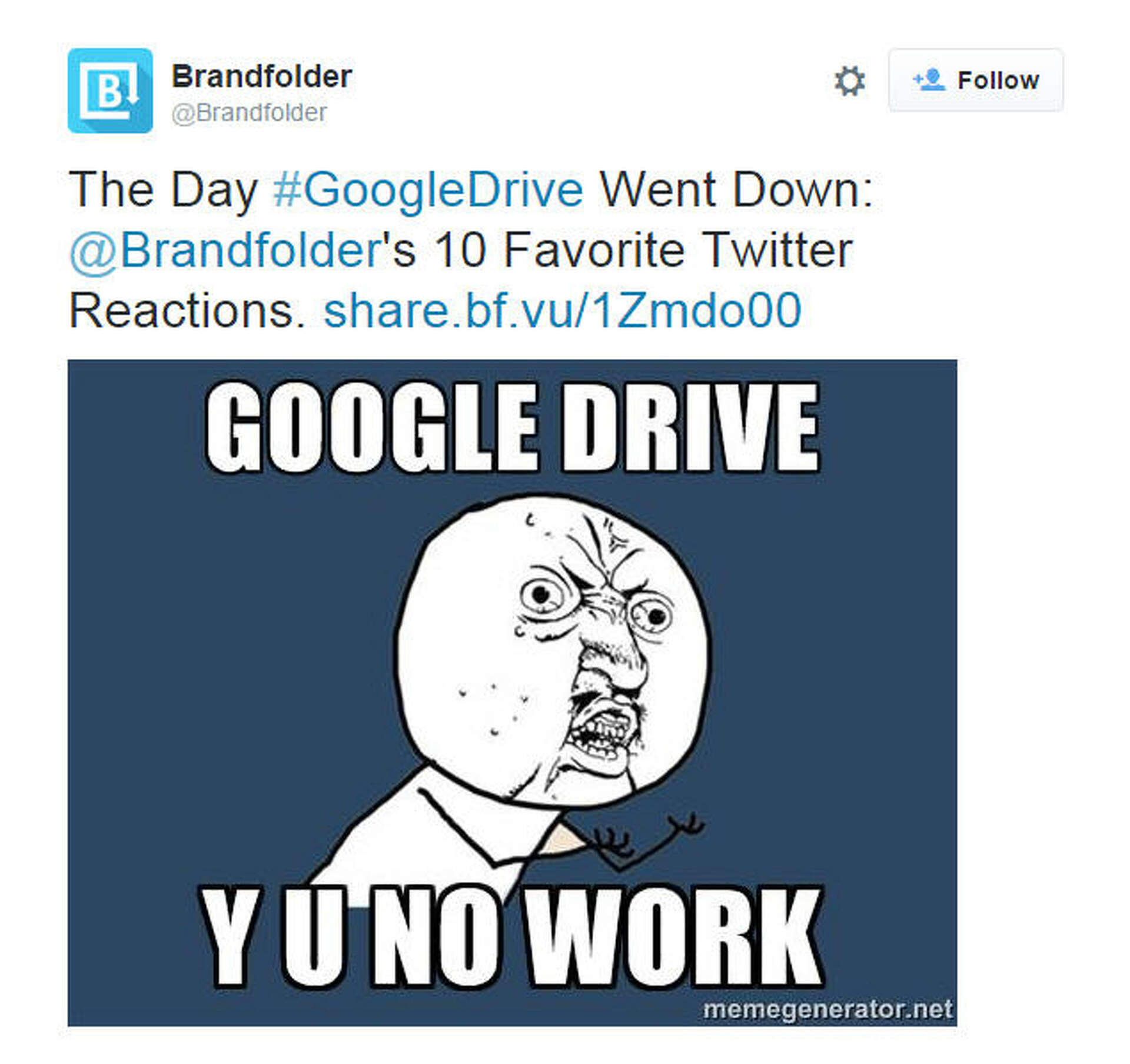 Google Drive crashes, users rage through memes