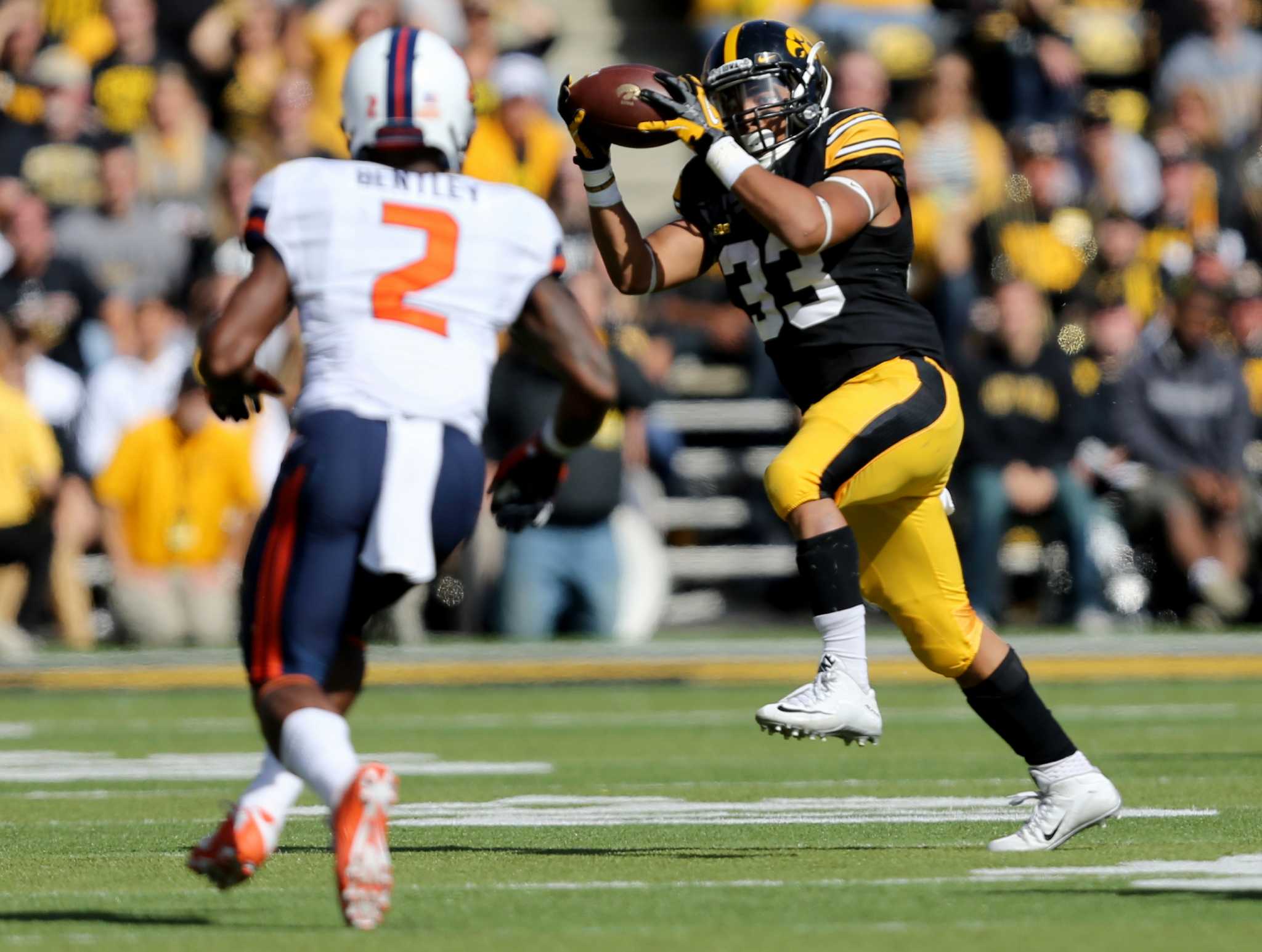 Troy High grad has record-breaking game for Iowa football