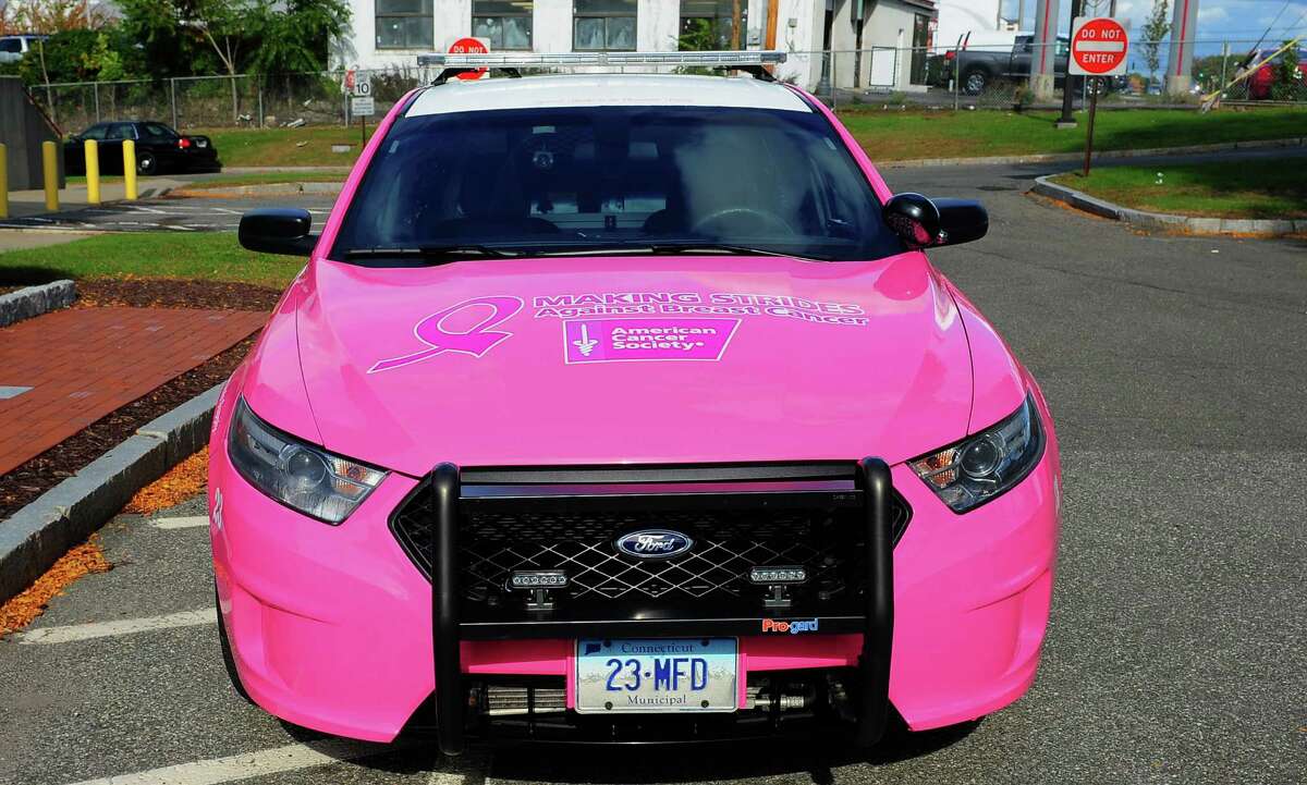 Pink cop cars raise breast cancer awareness in Milford, Fairfield, Westport