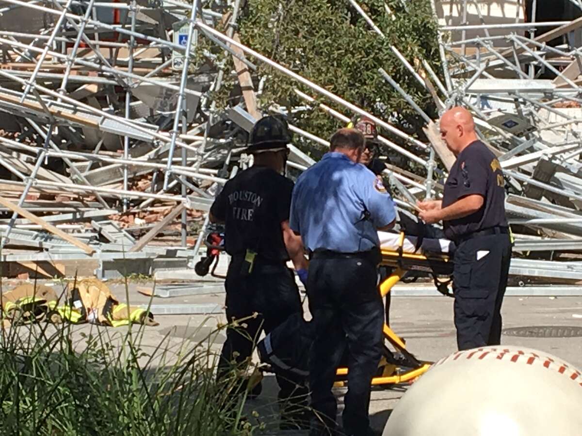 Construction scaffolding collapses near Minute Maid Ballpark; several ...