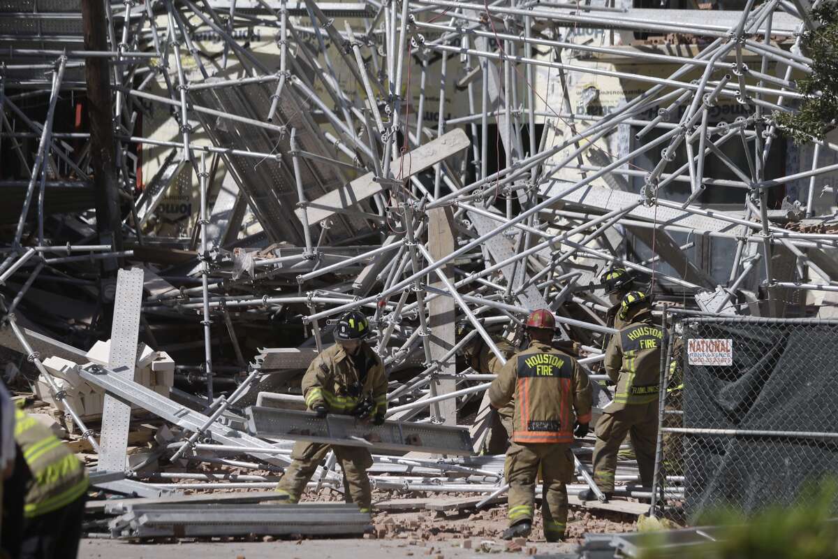 Construction scaffolding collapses near Minute Maid Ballpark; several ...