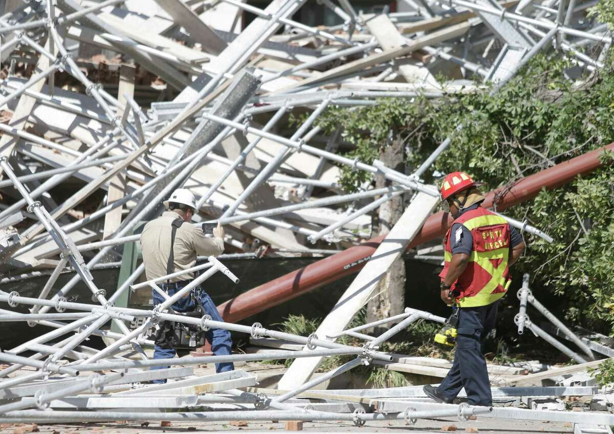 Construction scaffolding collapses near Minute Maid Ballpark; several ...